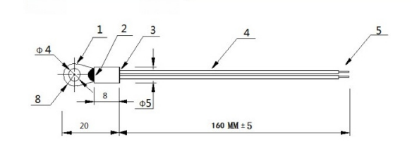 Terminal Ring Fixed Piece NTC Temperature Probe 10K Accuracy 1%